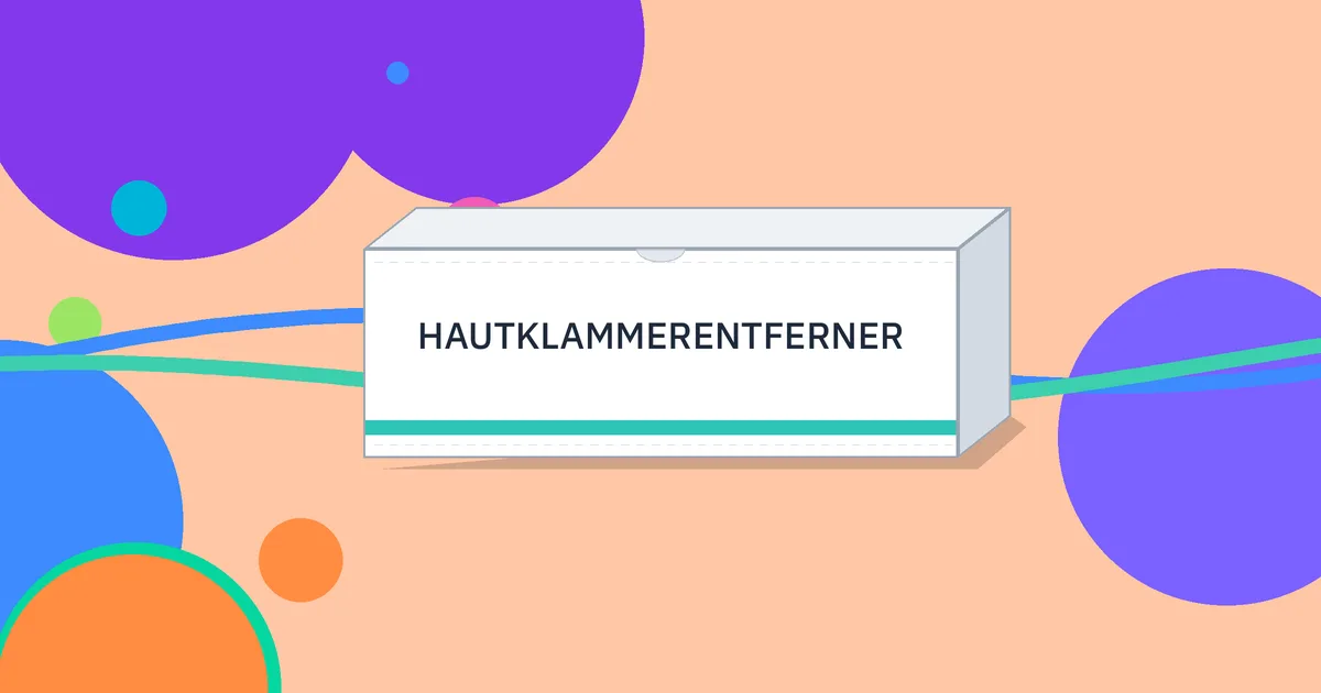 Symbolbild: Packung mit der Aufschrift HAUTKLAMMERENTFERNER (PZN 18473526) – Verfügbarkeit und Bezug in Apotheken in Frankfurt am Main