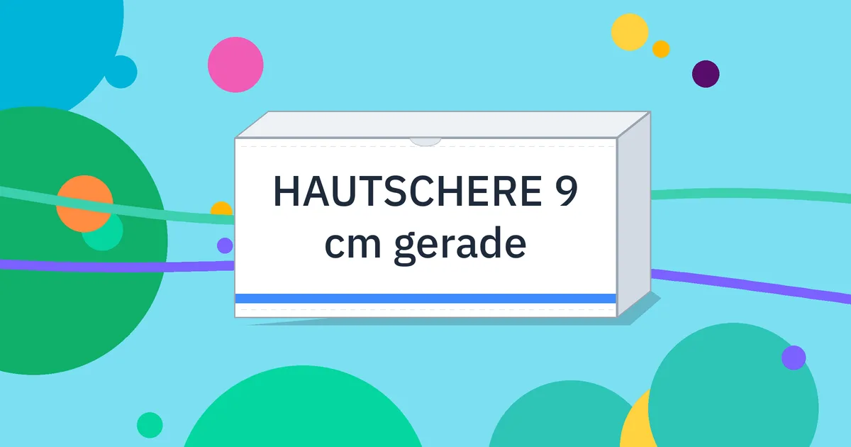 Symbolbild: Packung mit der Aufschrift HAUTSCHERE 9 cm gerade (PZN 04756255) – Verfügbarkeit und Bezug in Apotheken in Frankfurt am Main