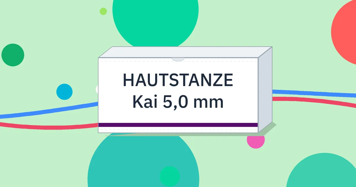 Symbolbild: Packung mit der Aufschrift HAUTSTANZE Kai 5,0 mm (PZN 18605063) – Verfügbarkeit und Bezug in Apotheken in Frankfurt am Main