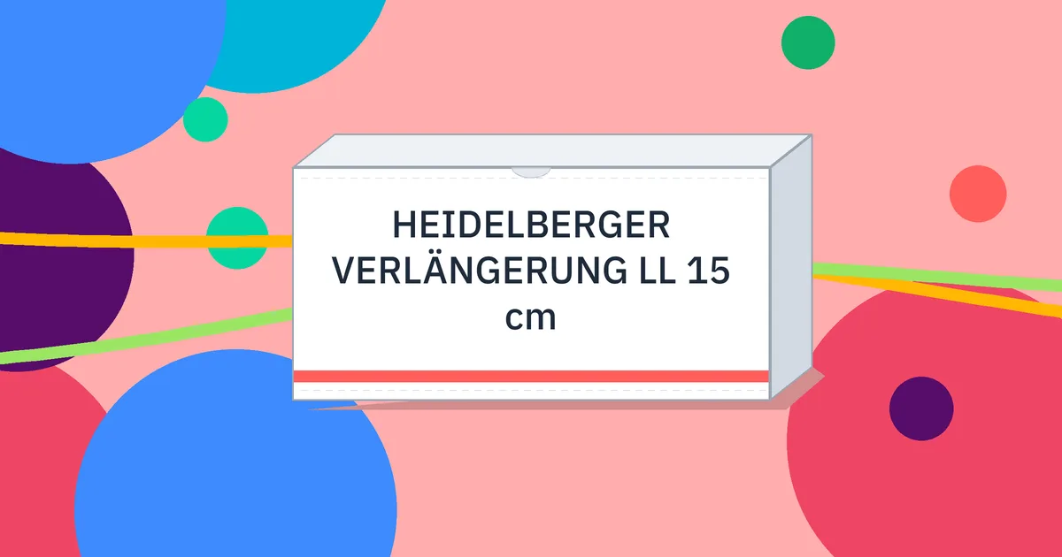 Symbolbild: Packung mit der Aufschrift HEIDELBERGER VERLÄNGERUNG LL 15 cm (PZN 00267861) – Verfügbarkeit und Bezug in Apotheken in Frankfurt am Main