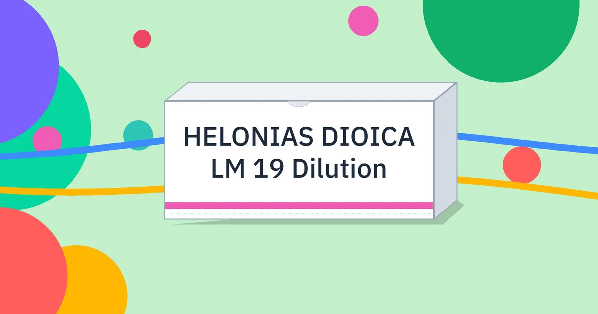 Symbolbild: Packung mit der Aufschrift HELONIAS DIOICA LM 19 Dilution (PZN 12887089) – Verfügbarkeit und Bezug in Apotheken in Frankfurt am Main