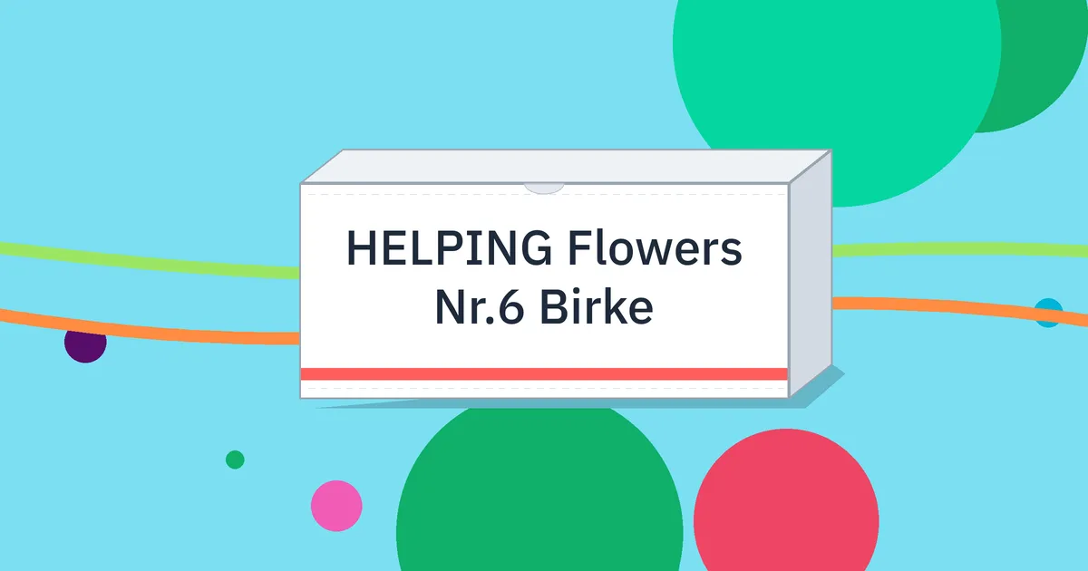 Symbolbild: Packung mit der Aufschrift HELPING Flowers Nr.6 Birke (PZN 12499631) – Verfügbarkeit und Bezug in Apotheken in Frankfurt am Main