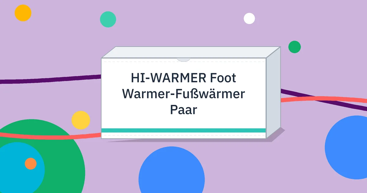Symbolbild: Packung mit der Aufschrift HI-WARMER Foot Warmer-Fußwärmer Paar (PZN 19123337) – Verfügbarkeit und Bezug in Apotheken in Frankfurt am Main