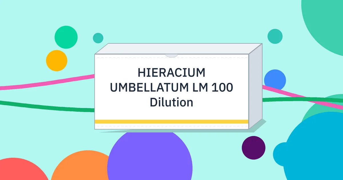 Symbolbild: Packung mit der Aufschrift HIERACIUM UMBELLATUM LM 100 Dilution (PZN 13554237) – Verfügbarkeit und Bezug in Apotheken in Frankfurt am Main