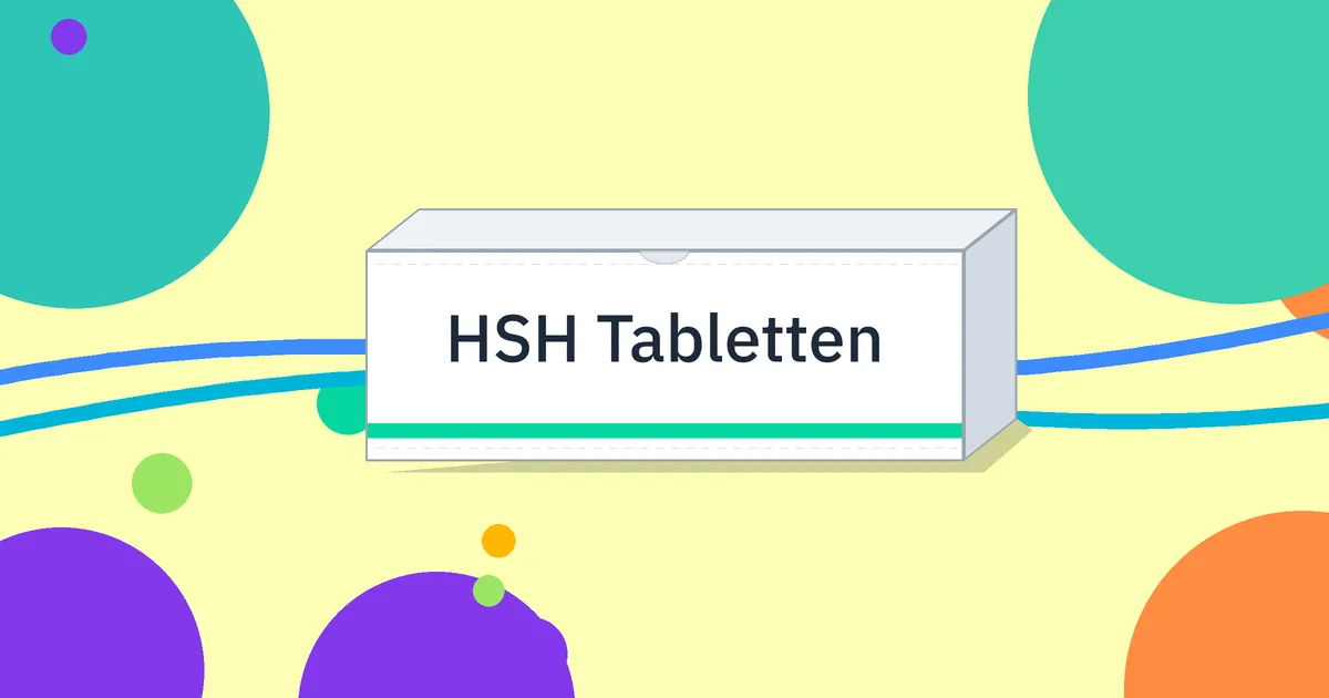 Symbolbild: Packung mit der Aufschrift HSH Tabletten (PZN 19126956) – Verfügbarkeit und Bezug in Apotheken in Frankfurt am Main