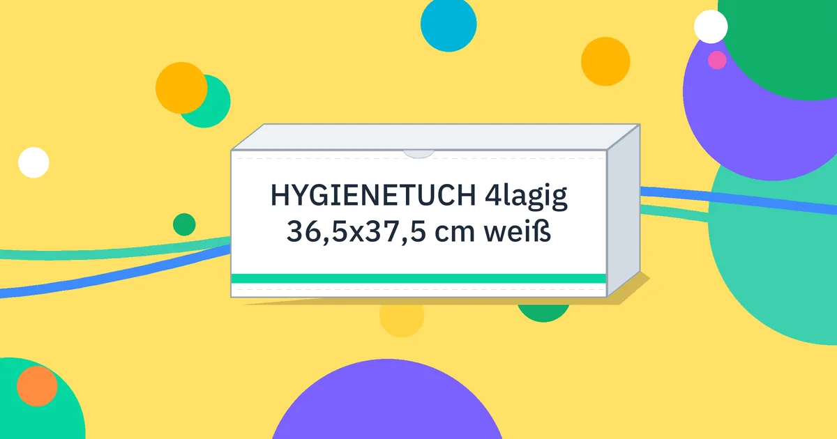 Symbolbild: Packung mit der Aufschrift HYGIENETUCH 4lagig 36,5x37,5 cm weiß (PZN 11047594) – Verfügbarkeit und Bezug in Apotheken in Frankfurt am Main
