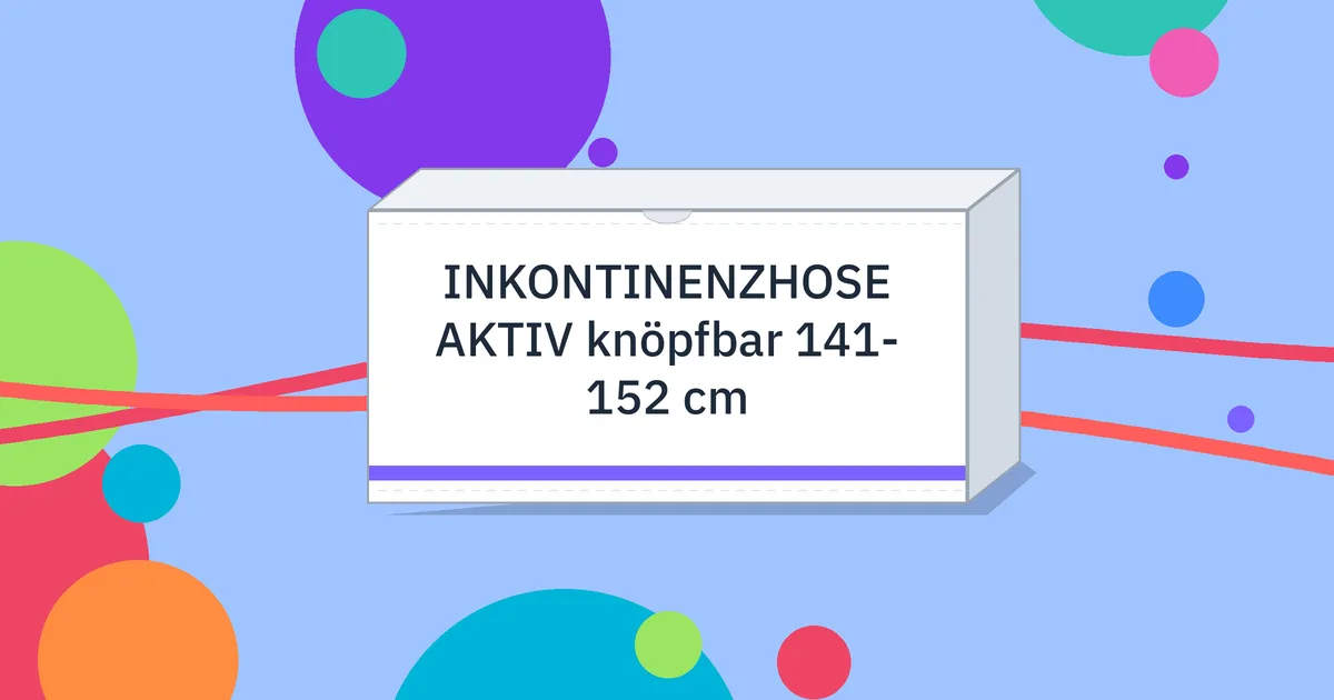 Symbolbild: Packung mit der Aufschrift INKONTINENZHOSE AKTIV knöpfbar 141-152 cm (PZN 09510412) – Verfügbarkeit und Bezug in Apotheken in Frankfurt am Main