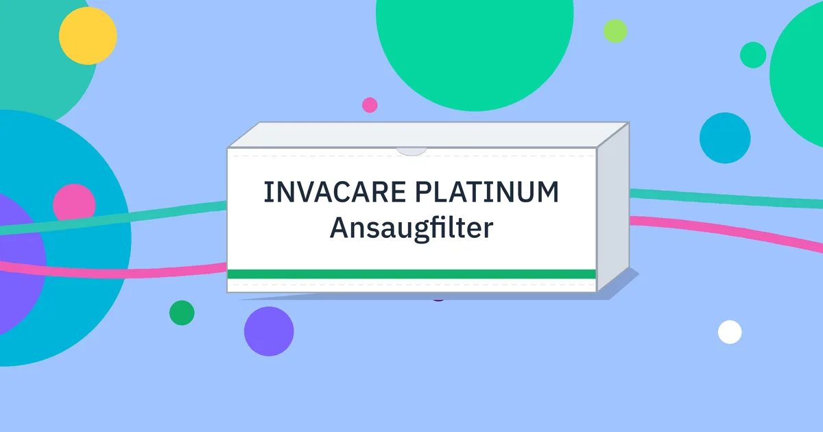 Symbolbild: Packung mit der Aufschrift INVACARE PLATINUM Ansaugfilter (PZN 16788065) – Verfügbarkeit und Bezug in Apotheken in Frankfurt am Main