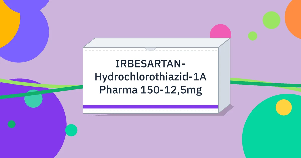 Symbolbild: Packung mit der Aufschrift IRBESARTAN-Hydrochlorothiazid-1A Pharma 150-12,5mg (PZN 09687168) – Verfügbarkeit und Bezug in Apotheken in Frankfurt am Main
