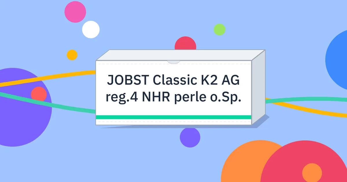 Symbolbild: Packung mit der Aufschrift JOBST Classic K2 AG reg.4 NHR perle o.Sp. (PZN 10727163) – Verfügbarkeit und Bezug in Apotheken in Frankfurt am Main