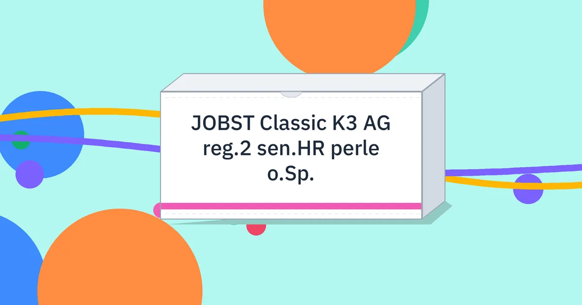 Symbolbild: Packung mit der Aufschrift JOBST Classic K3 AG reg.2 sen.HR perle o.Sp. (PZN 17956990) – Verfügbarkeit und Bezug in Apotheken in Frankfurt am Main
