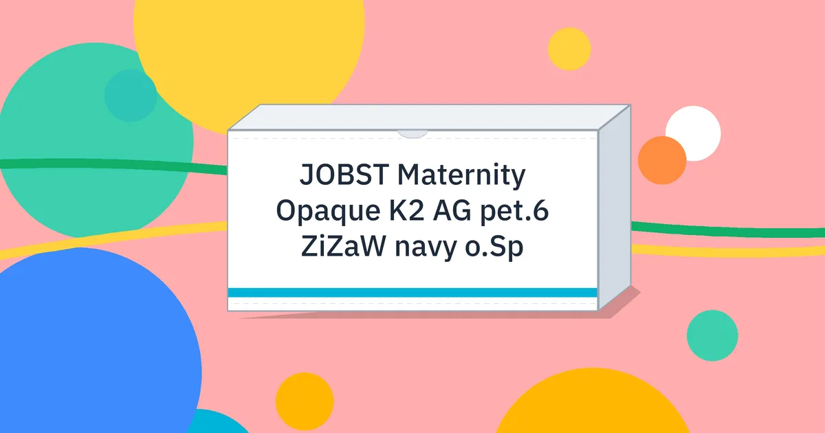 Symbolbild: Packung mit der Aufschrift JOBST Maternity Opaque K2 AG pet.6 ZiZaW navy o.Sp (PZN 15860949) – Verfügbarkeit und Bezug in Apotheken in Frankfurt am Main