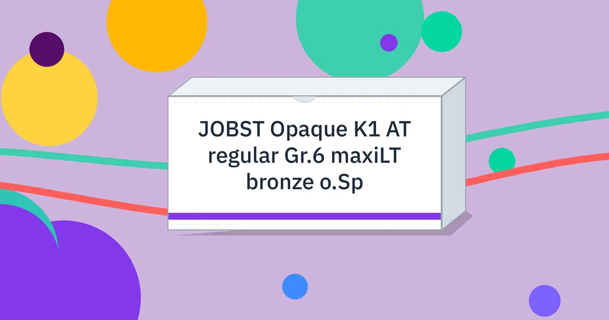 Symbolbild: Packung mit der Aufschrift JOBST Opaque K1 AT regular Gr.6 maxiLT bronze o.Sp (PZN 13106421) – Verfügbarkeit und Bezug in Apotheken in Frankfurt am Main
