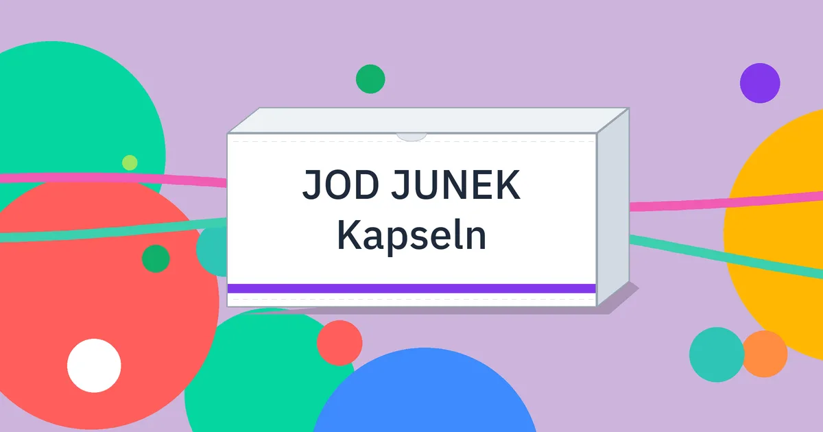 Symbolbild: Packung mit der Aufschrift JOD JUNEK Kapseln (PZN 01105675) – Verfügbarkeit und Bezug in Apotheken in Frankfurt am Main
