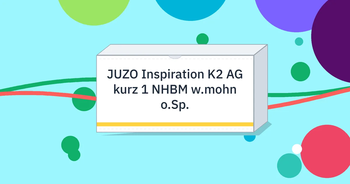 Symbolbild: Packung mit der Aufschrift JUZO Inspiration K2 AG kurz 1 NHBM w.mohn o.Sp. (PZN 14920454) – Verfügbarkeit und Bezug in Apotheken in Frankfurt am Main