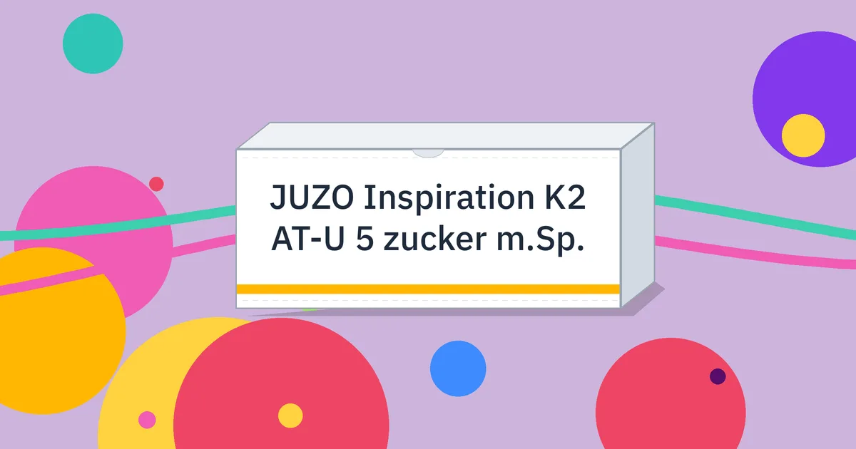 Symbolbild: Packung mit der Aufschrift JUZO Inspiration K2 AT-U 5 zucker m.Sp. (PZN 14928349) – Verfügbarkeit und Bezug in Apotheken in Frankfurt am Main