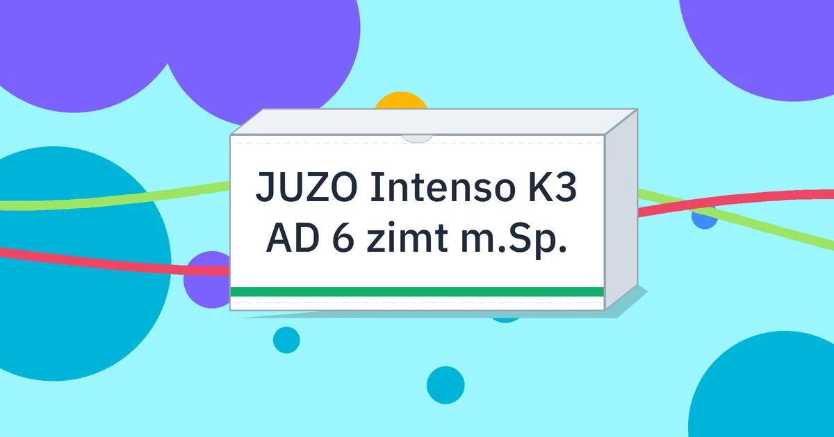 Symbolbild: Packung mit der Aufschrift JUZO Intenso K3 AD 6 zimt m.Sp. (PZN 18627320) – Verfügbarkeit und Bezug in Apotheken in Frankfurt am Main