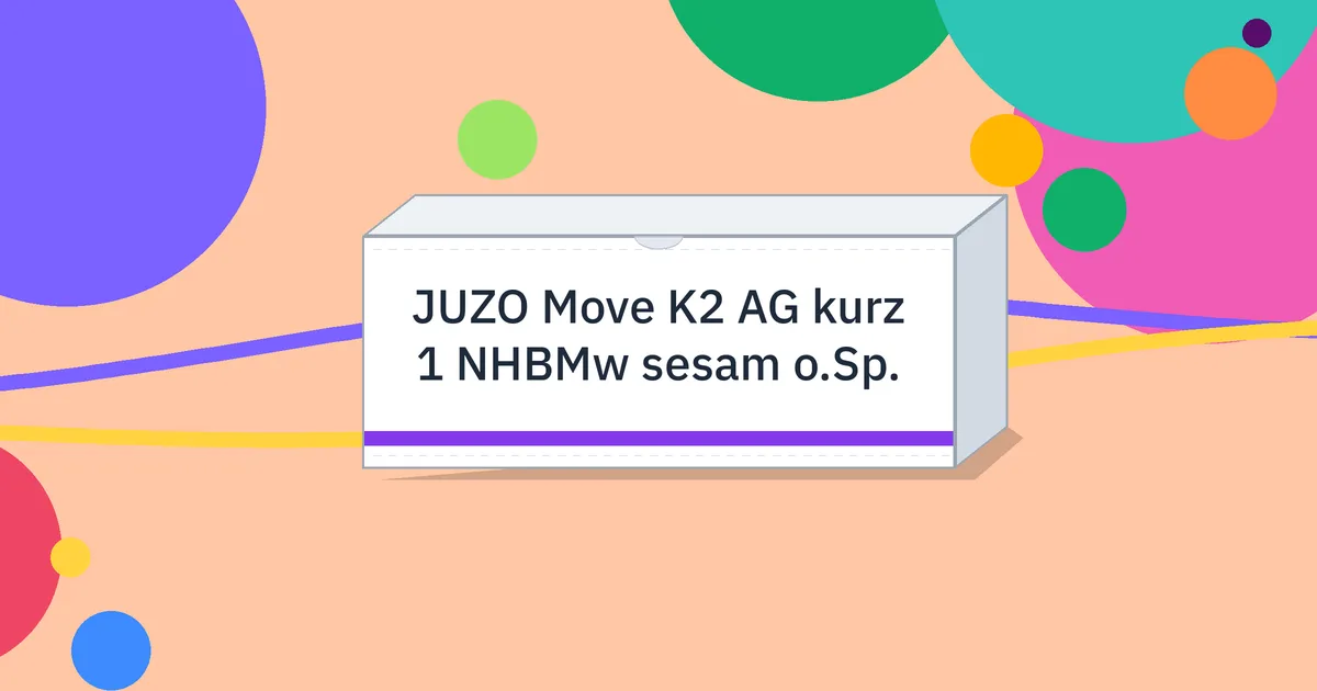 Symbolbild: Packung mit der Aufschrift JUZO Move K2 AG kurz 1 NHBMw sesam o.Sp. (PZN 18529505) – Verfügbarkeit und Bezug in Apotheken in Frankfurt am Main