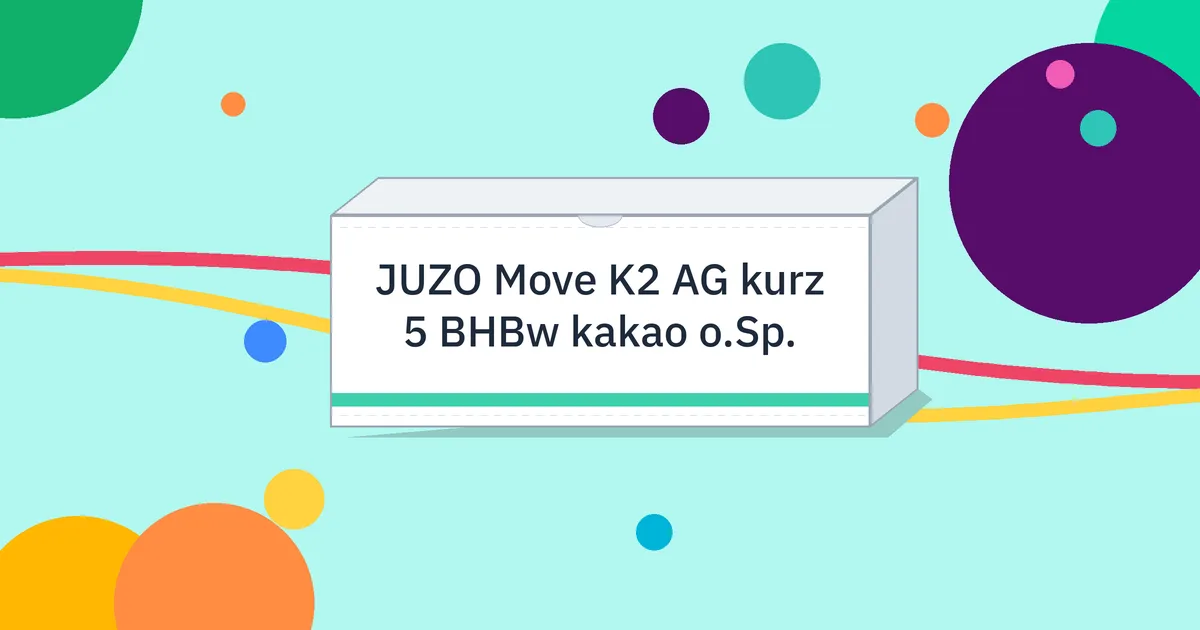 Symbolbild: Packung mit der Aufschrift JUZO Move K2 AG kurz 5 BHBw kakao o.Sp. (PZN 18562069) – Verfügbarkeit und Bezug in Apotheken in Frankfurt am Main