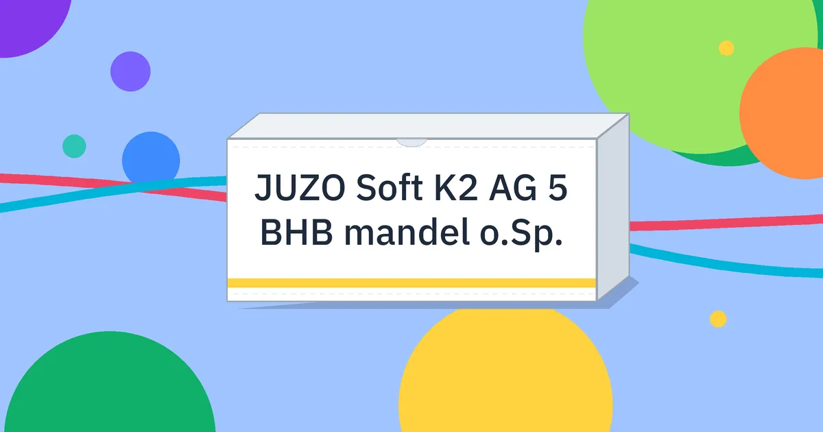Symbolbild: Packung mit der Aufschrift JUZO Soft K2 AG 5 BHB mandel o.Sp. (PZN 14825684) – Verfügbarkeit und Bezug in Apotheken in Frankfurt am Main