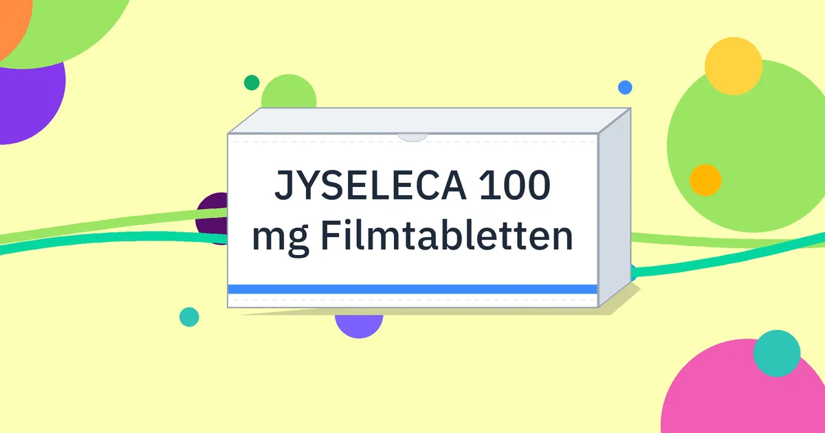 Symbolbild: Packung mit der Aufschrift JYSELECA 100 mg Filmtabletten (PZN 16731438) – Verfügbarkeit und Bezug in Apotheken in Frankfurt am Main