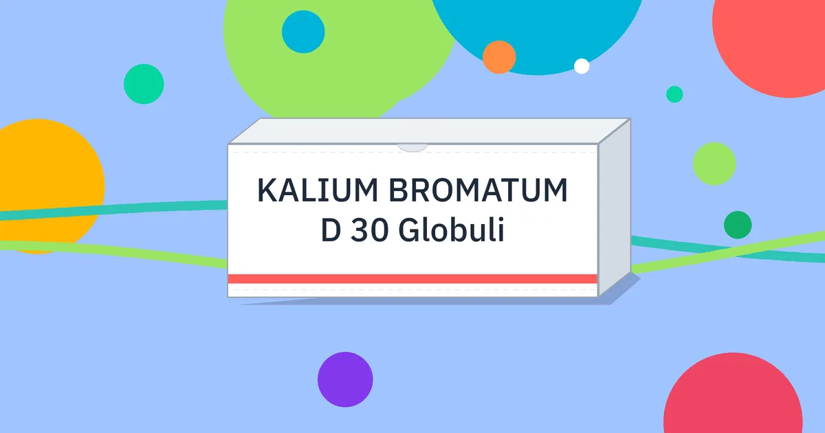 Symbolbild: Packung mit der Aufschrift KALIUM BROMATUM D 30 Globuli (PZN 04222619) – Verfügbarkeit und Bezug in Apotheken in Frankfurt am Main