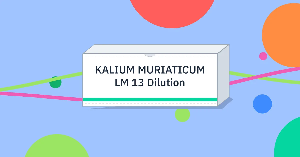 Symbolbild: Packung mit der Aufschrift KALIUM MURIATICUM LM 13 Dilution (PZN 12922851) – Verfügbarkeit und Bezug in Apotheken in Frankfurt am Main
