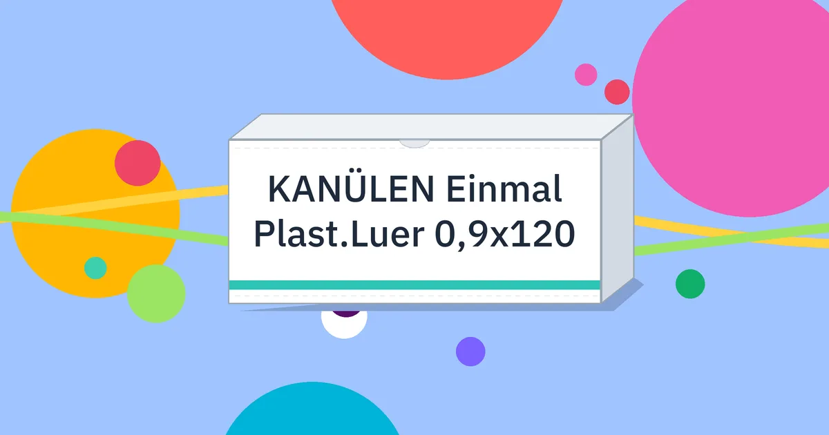 Symbolbild: Packung mit der Aufschrift KANÜLEN Einmal Plast.Luer 0,9x120 (PZN 02440424) – Verfügbarkeit und Bezug in Apotheken in Frankfurt am Main