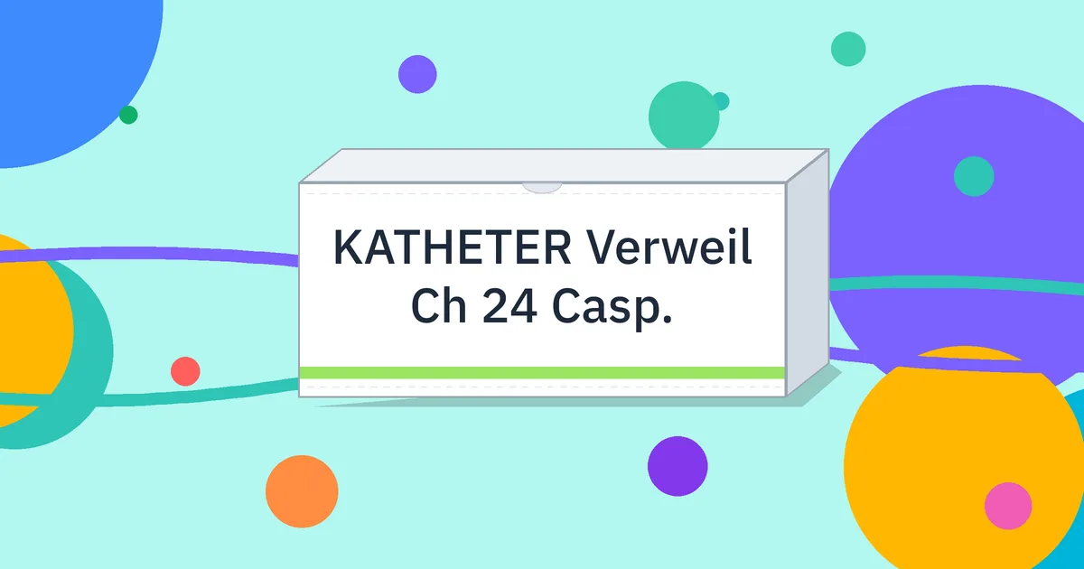 Symbolbild: Packung mit der Aufschrift KATHETER Verweil Ch 24 Casp. (PZN 01730232) – Verfügbarkeit und Bezug in Apotheken in Frankfurt am Main