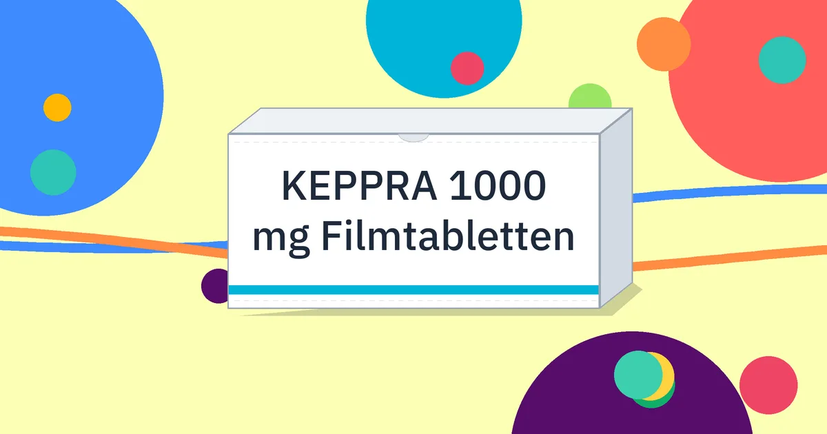 Symbolbild: Packung mit der Aufschrift KEPPRA 1000 mg Filmtabletten (PZN 01218178) – Verfügbarkeit und Bezug in Apotheken in Frankfurt am Main