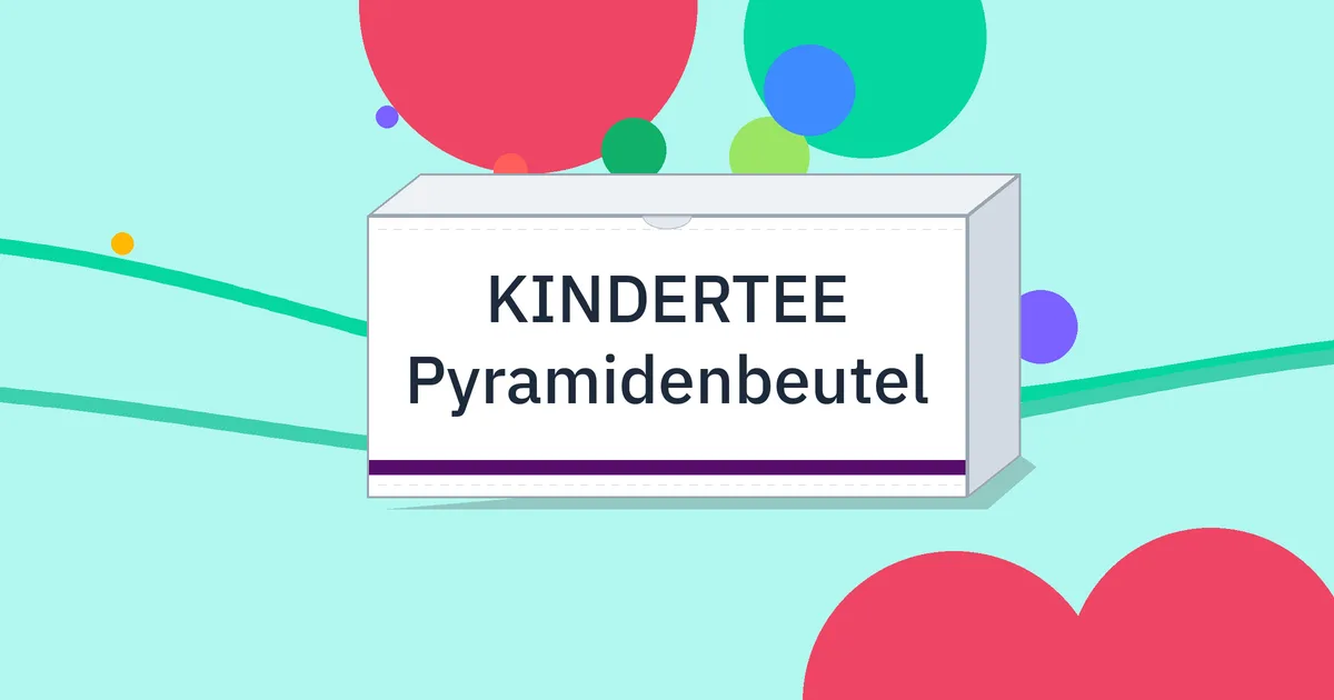 Symbolbild: Packung mit der Aufschrift KINDERTEE Pyramidenbeutel (PZN 16861098) – Verfügbarkeit und Bezug in Apotheken in Frankfurt am Main