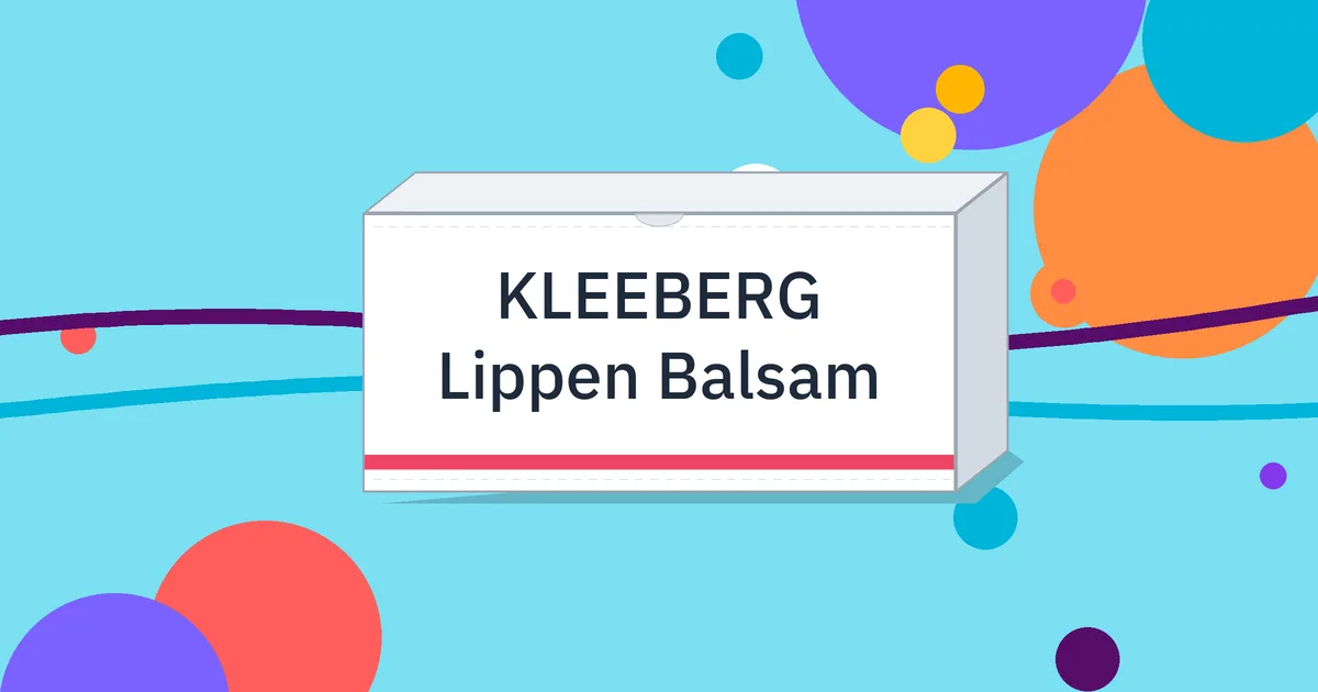Symbolbild: Packung mit der Aufschrift KLEEBERG Lippen Balsam (PZN 19832499) – Verfügbarkeit und Bezug in Apotheken in Frankfurt am Main