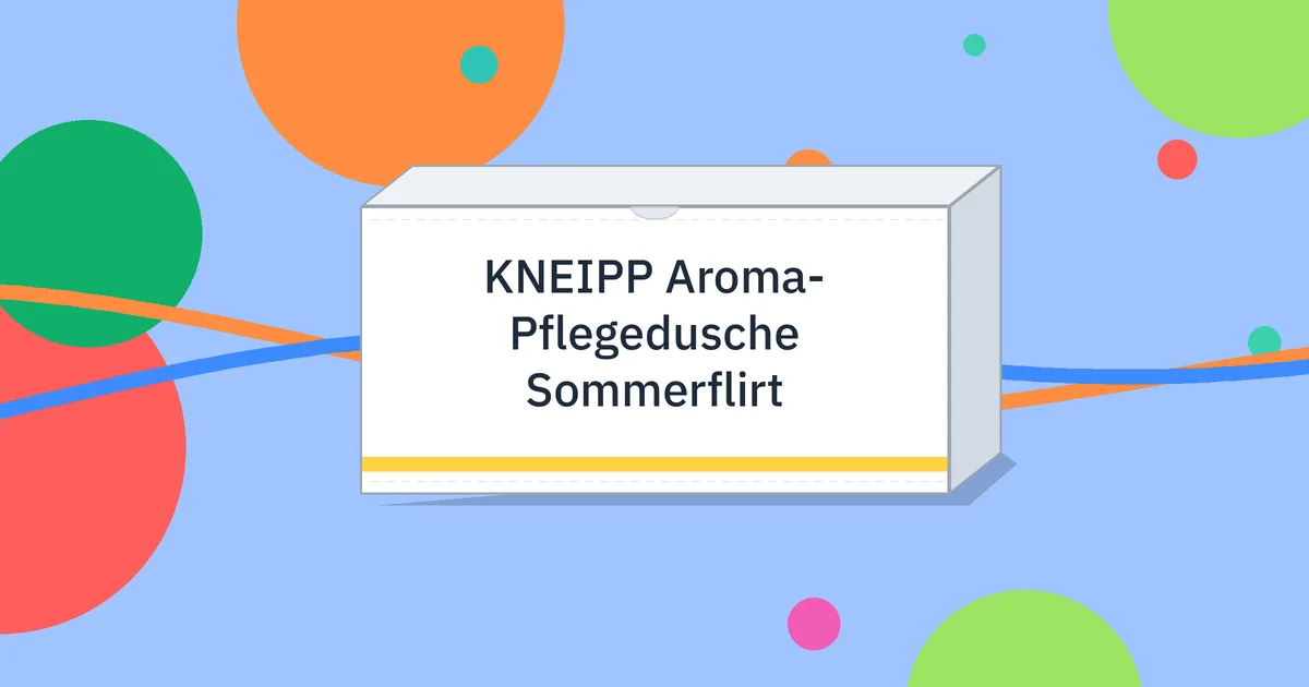 Symbolbild: Packung mit der Aufschrift KNEIPP Aroma-Pflegedusche Sommerflirt (PZN 20164732) – Verfügbarkeit und Bezug in Apotheken in Frankfurt am Main