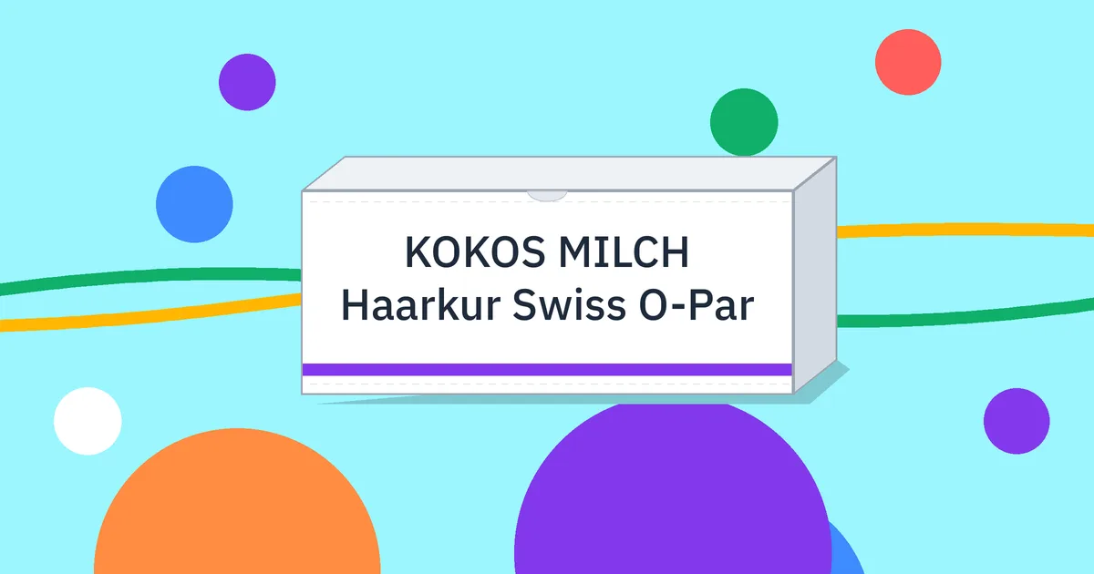 Symbolbild: Packung mit der Aufschrift KOKOS MILCH Haarkur Swiss O-Par (PZN 02190967) – Verfügbarkeit und Bezug in Apotheken in Frankfurt am Main