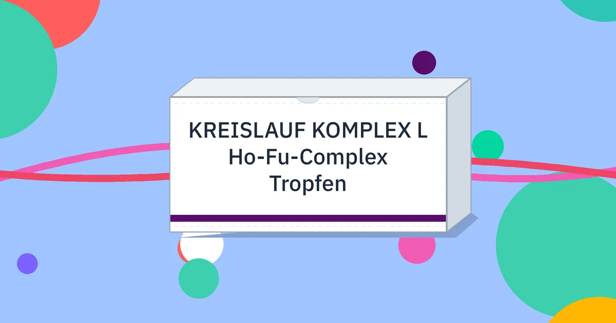 Symbolbild: Packung mit der Aufschrift KREISLAUF KOMPLEX L Ho-Fu-Complex Tropfen (PZN 01742353) – Verfügbarkeit und Bezug in Apotheken in Frankfurt am Main