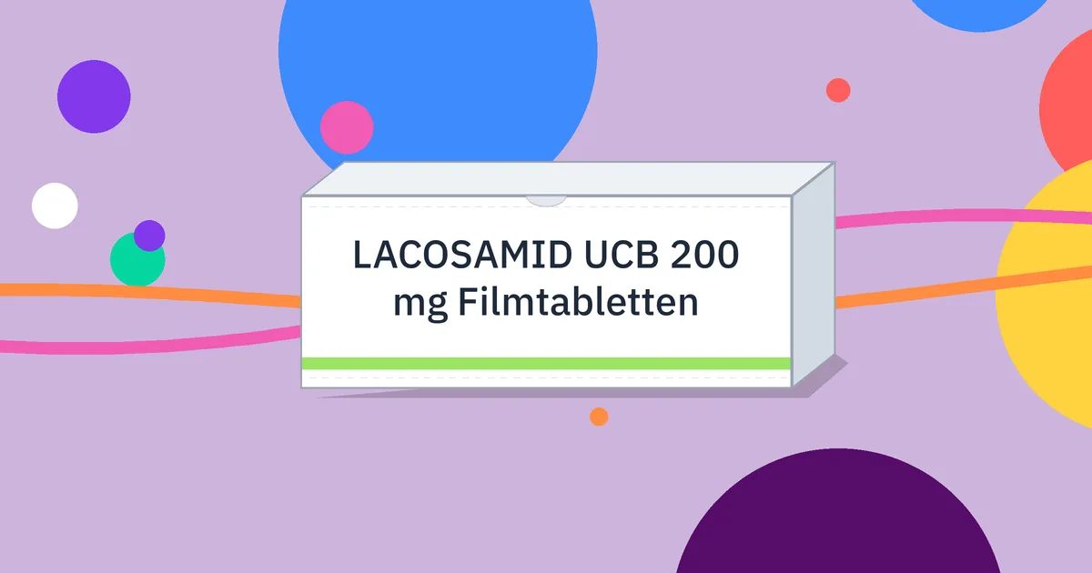Symbolbild: Packung mit der Aufschrift LACOSAMID UCB 200 mg Filmtabletten (PZN 16031793) – Verfügbarkeit und Bezug in Apotheken in Frankfurt am Main