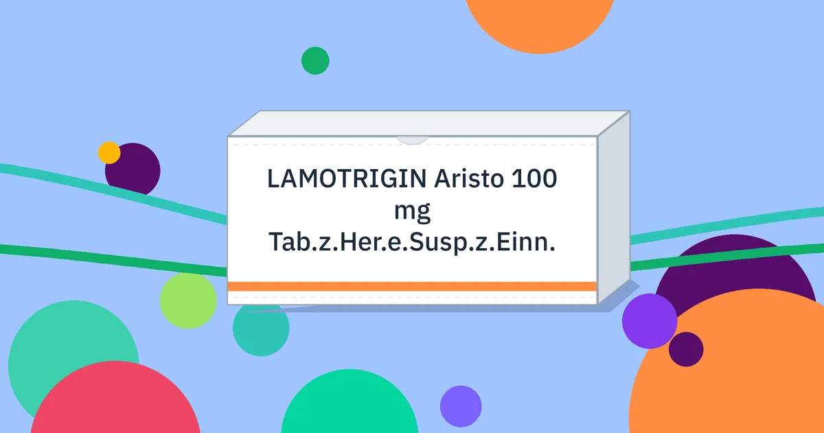Symbolbild: Packung mit der Aufschrift LAMOTRIGIN Aristo 100 mg Tab.z.Her.e.Susp.z.Einn. (PZN 05510964) – Verfügbarkeit und Bezug in Apotheken in Frankfurt am Main