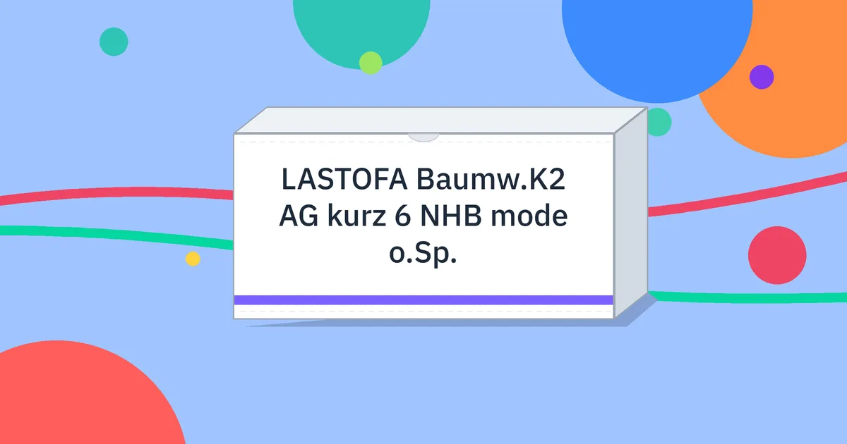 Symbolbild: Packung mit der Aufschrift LASTOFA Baumw.K2 AG kurz 6 NHB mode o.Sp. (PZN 01948511) – Verfügbarkeit und Bezug in Apotheken in Frankfurt am Main