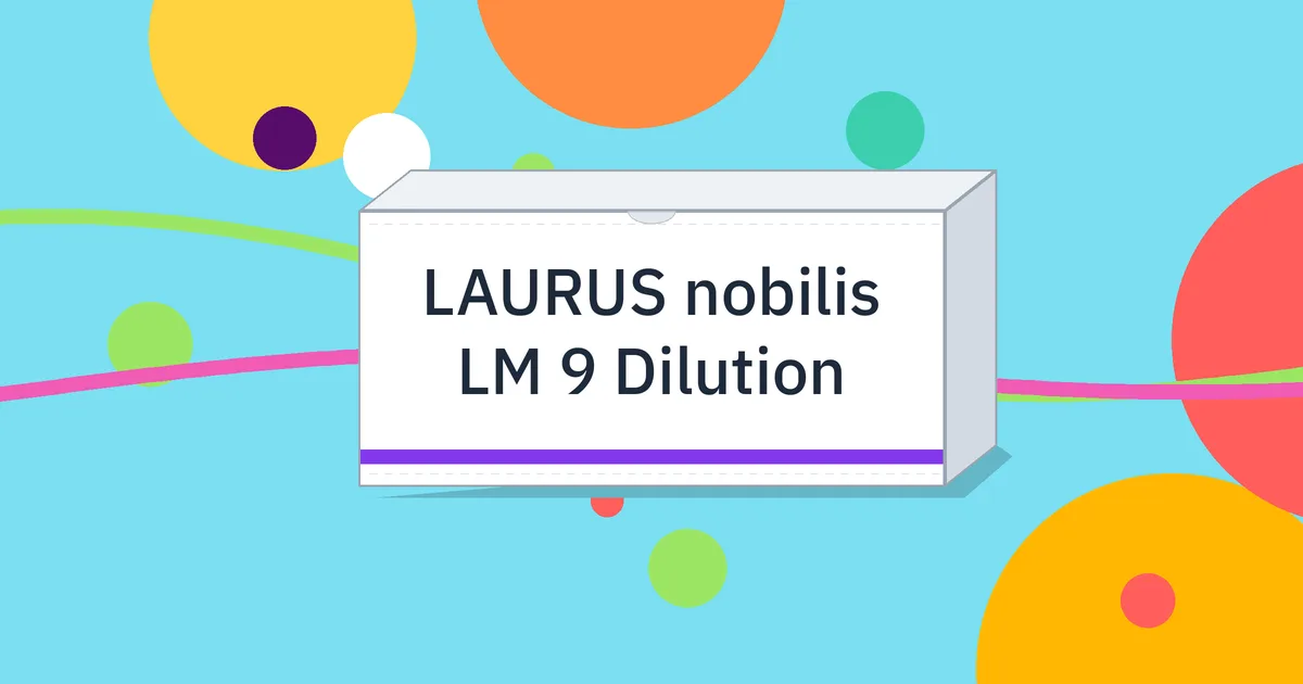 Symbolbild: Packung mit der Aufschrift LAURUS nobilis LM 9 Dilution (PZN 13524472) – Verfügbarkeit und Bezug in Apotheken in Frankfurt am Main