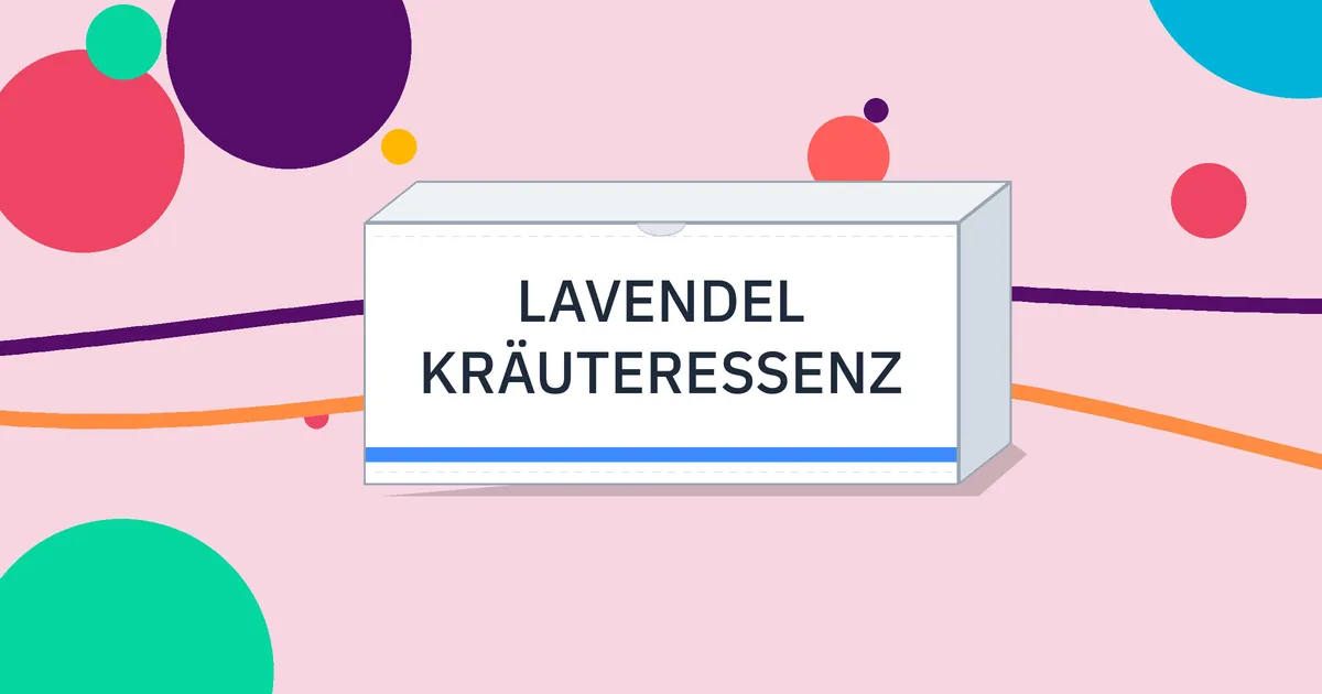 Symbolbild: Packung mit der Aufschrift LAVENDEL KRÄUTERESSENZ (PZN 13819919) – Verfügbarkeit und Bezug in Apotheken in Frankfurt am Main