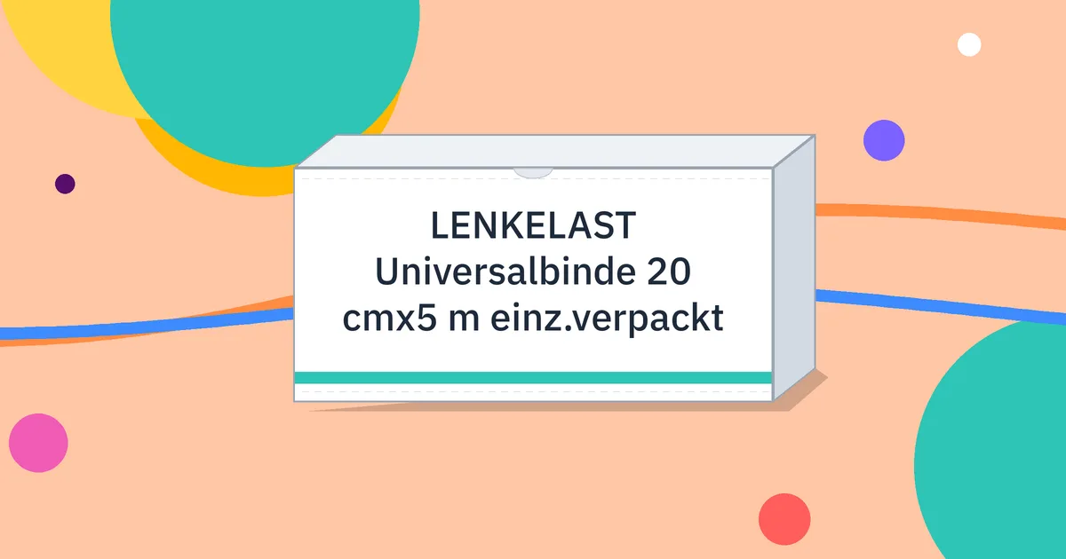 Symbolbild: Packung mit der Aufschrift LENKELAST Universalbinde 20 cmx5 m einz.verpackt (PZN 10931610) – Verfügbarkeit und Bezug in Apotheken in Frankfurt am Main