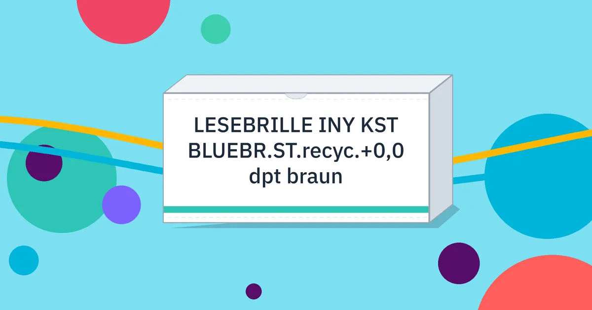 Symbolbild: Packung mit der Aufschrift LESEBRILLE INY KST BLUEBR.ST.recyc.+0,0 dpt braun (PZN 19928006) – Verfügbarkeit und Bezug in Apotheken in Frankfurt am Main