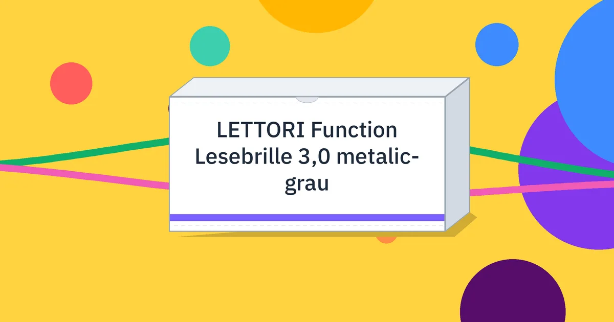 Symbolbild: Packung mit der Aufschrift LETTORI Function Lesebrille 3,0 metalic-grau (PZN 11118348) – Verfügbarkeit und Bezug in Apotheken in Frankfurt am Main