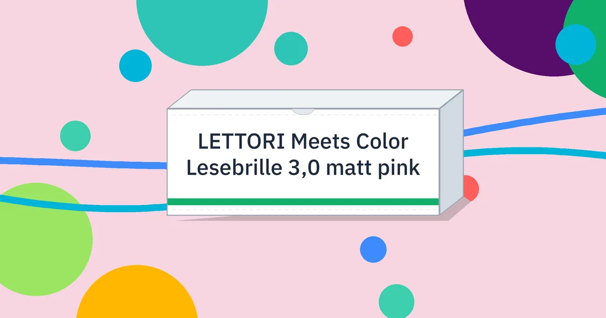 Symbolbild: Packung mit der Aufschrift LETTORI Meets Color Lesebrille 3,0 matt pink (PZN 11118064) – Verfügbarkeit und Bezug in Apotheken in Frankfurt am Main