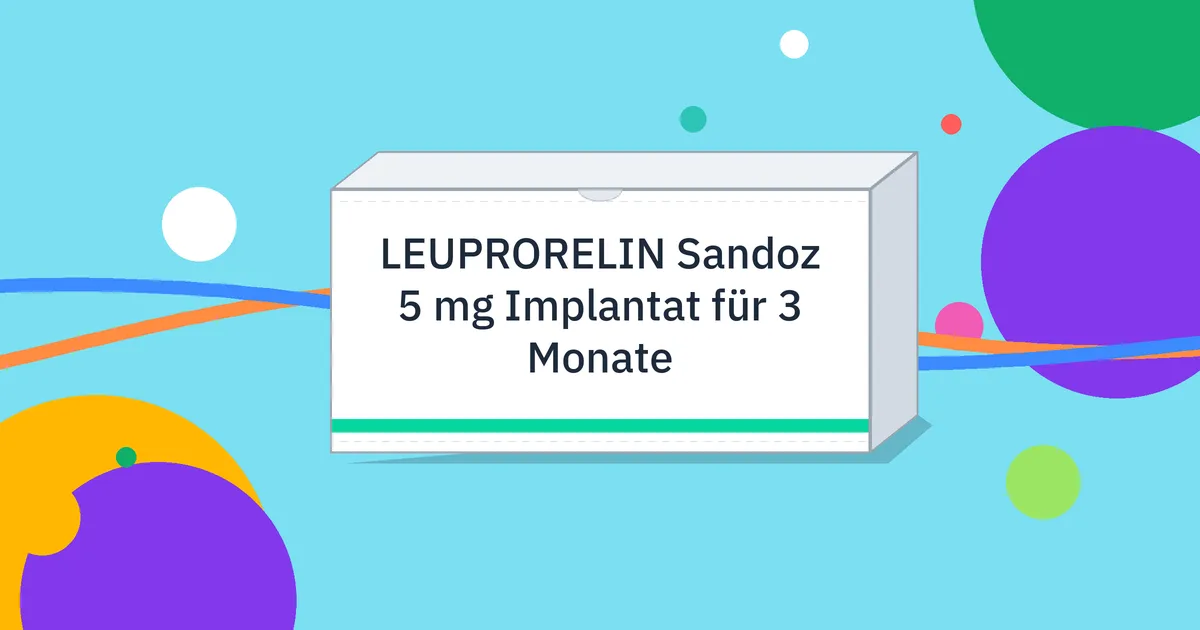 Symbolbild: Packung mit der Aufschrift LEUPRORELIN Sandoz 5 mg Implantat für 3 Monate (PZN 18007250) – Verfügbarkeit und Bezug in Apotheken in Frankfurt am Main