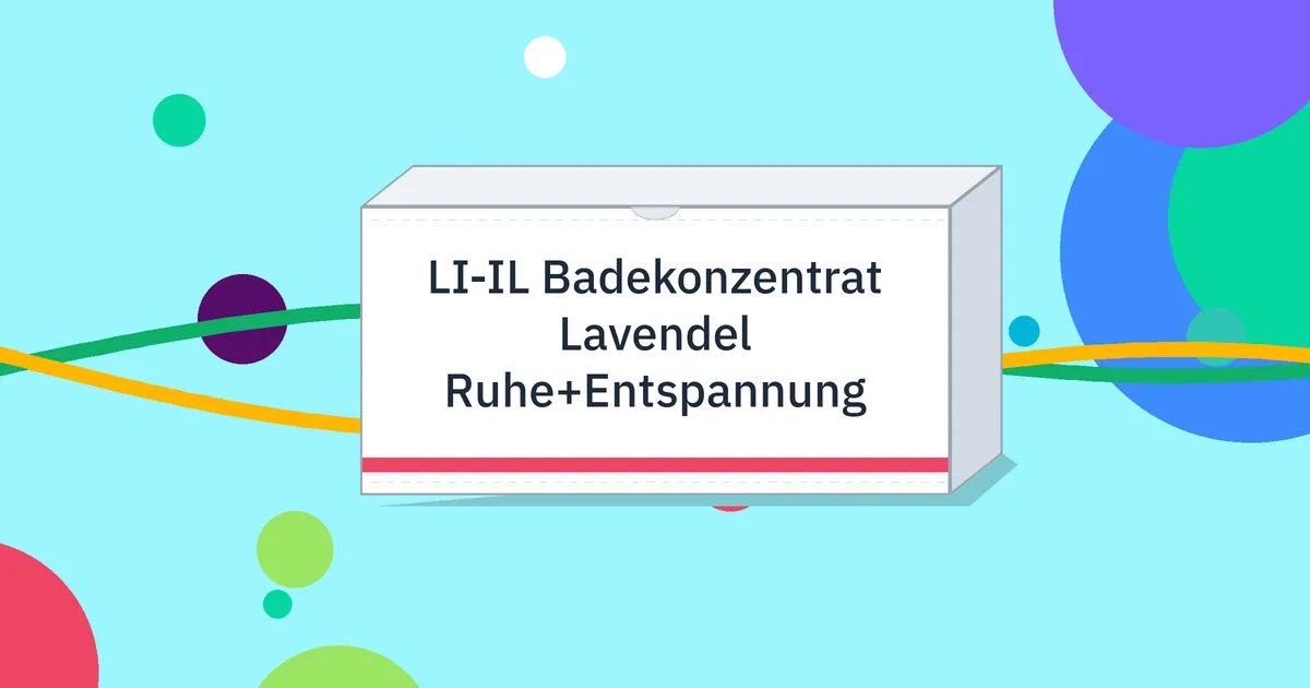 Symbolbild: Packung mit der Aufschrift LI-IL Badekonzentrat Lavendel Ruhe+Entspannung (PZN 17885899) – Verfügbarkeit und Bezug in Apotheken in Frankfurt am Main
