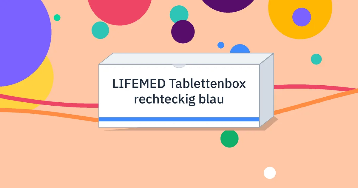 Symbolbild: Packung mit der Aufschrift LIFEMED Tablettenbox rechteckig blau (PZN 19195762) – Verfügbarkeit und Bezug in Apotheken in Frankfurt am Main
