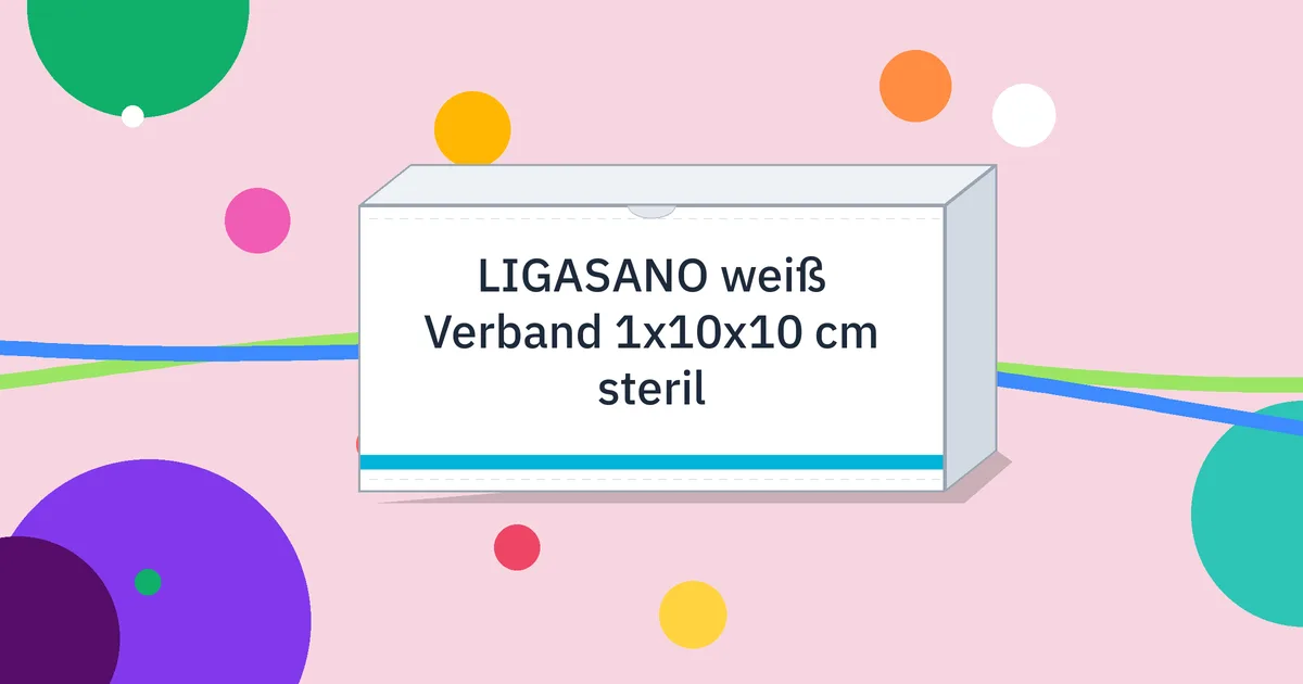 Symbolbild: Packung mit der Aufschrift LIGASANO weiß Verband 1x10x10 cm steril (PZN 19081188) – Verfügbarkeit und Bezug in Apotheken in Frankfurt am Main