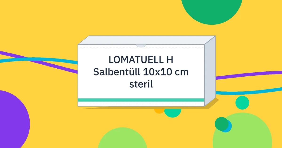 Symbolbild: Packung mit der Aufschrift LOMATUELL H Salbentüll 10x10 cm steril (PZN 15998777) – Verfügbarkeit und Bezug in Apotheken in Frankfurt am Main