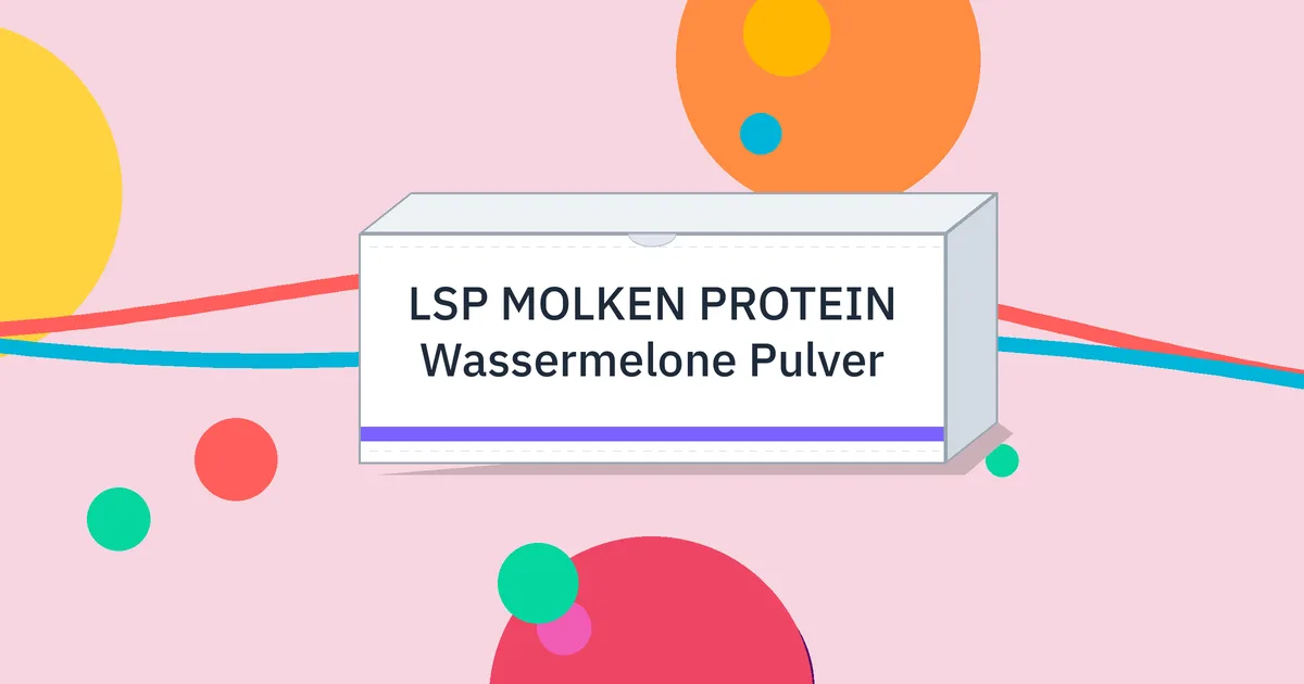 Symbolbild: Packung mit der Aufschrift LSP MOLKEN PROTEIN Wassermelone Pulver (PZN 09724739) – Verfügbarkeit und Bezug in Apotheken in Frankfurt am Main